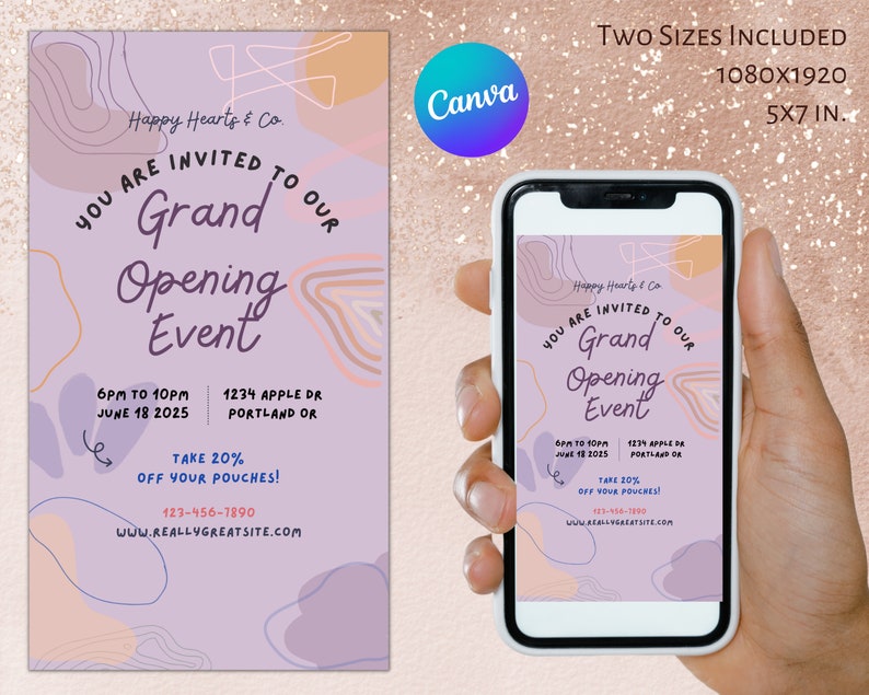 Grand Opening Event Invitation Digital Template, Colorful Fun Grand ...