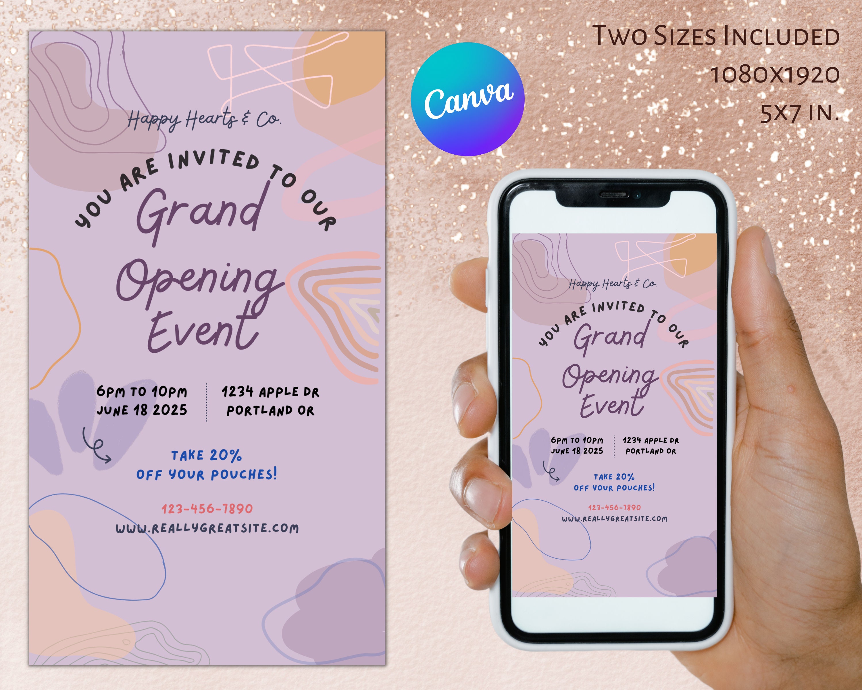 Grand Opening Event Invitation Digital Template, Colorful Fun Grand ...