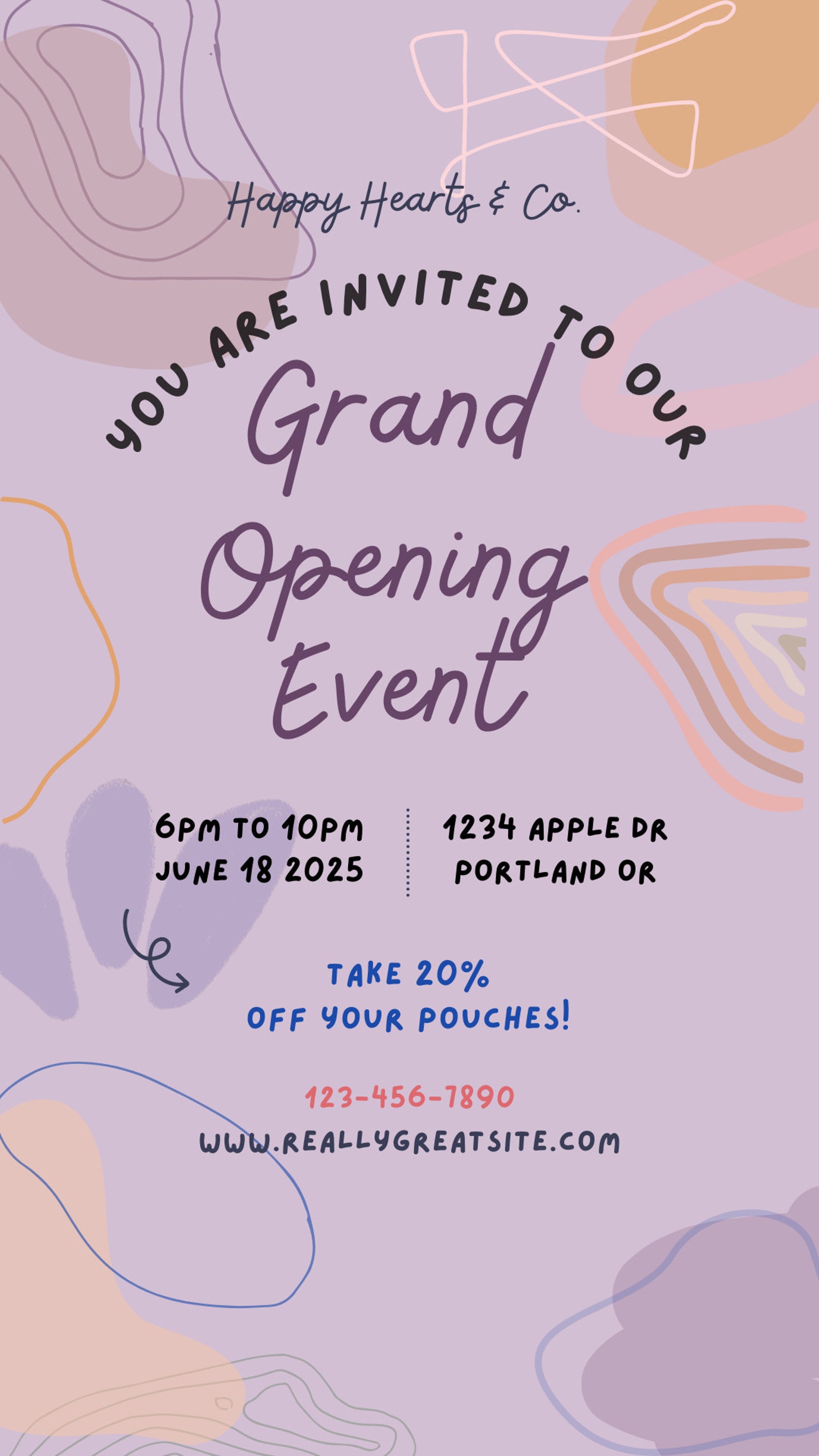 Grand Opening Event Invitation Digital Template, Colorful Fun Grand ...