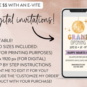 Retro Grand Opening Invitation, Vintage Grand Opening, Digital Template ...
