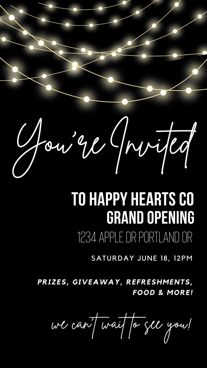 Grand Opening Invitation Template, Business Event Flyer, Fun Grand ...