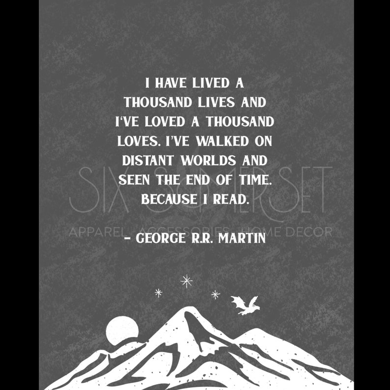 I Have Lived A Thousand Lives Quote Print, Bookish Art, Fantasy Print ...