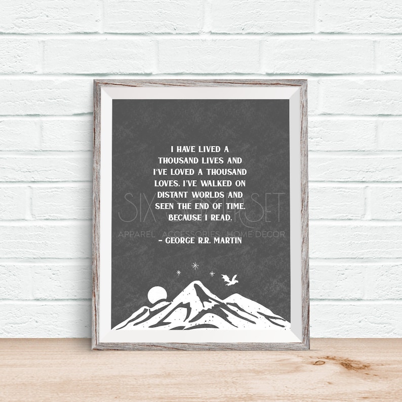I Have Lived A Thousand Lives Quote Print, Bookish Art, Fantasy Print ...
