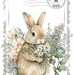 Set of Four Vintage Rabbit Postage Stamp Kitchen Towels - Etsy