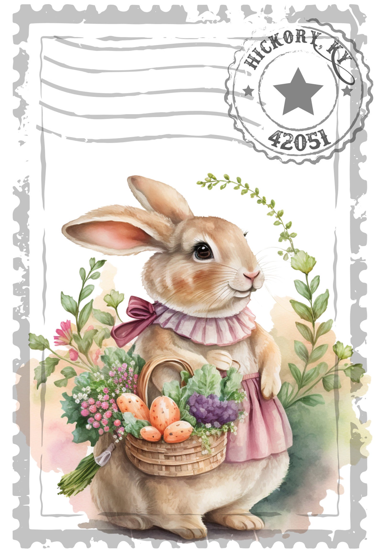 Set of Four Vintage Rabbit Postage Stamp Kitchen Towels - Etsy