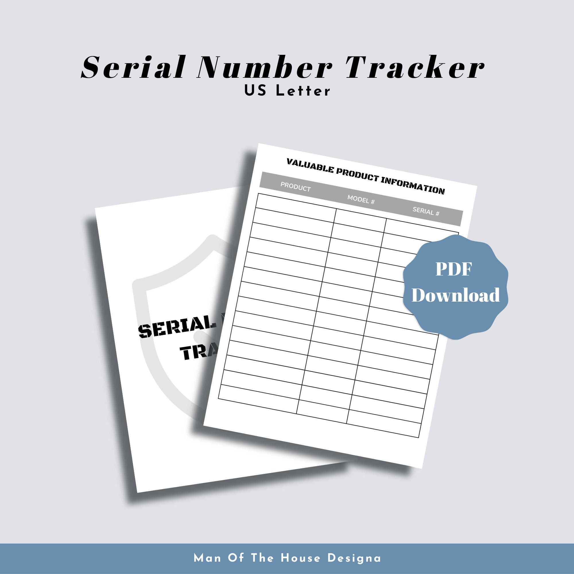 Serial Number Tracker PDF Printable | PCS Valuables Tracker | Home ...