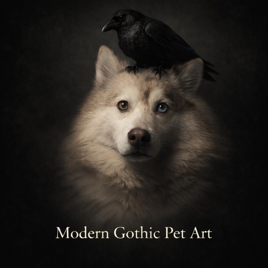 Gothic Pet Portrait – Digital Funny Custom Animal Moody Fine Art for ...