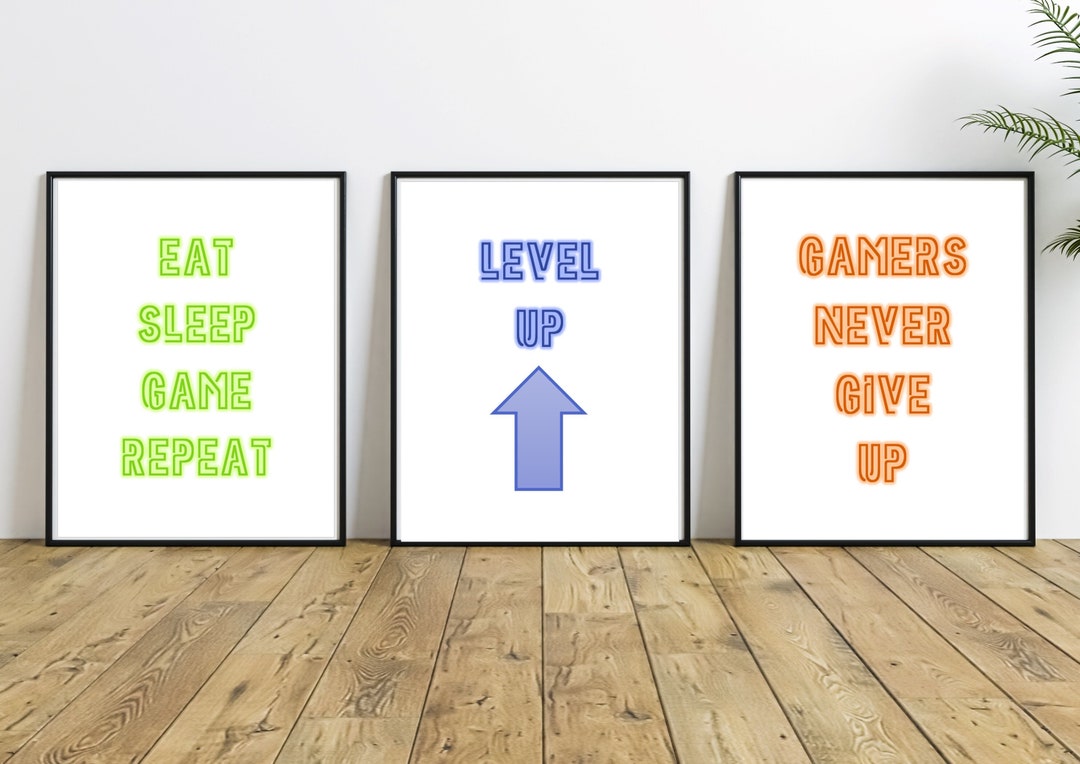 Set of 3 Digital Download Gamer Prints Gaming Bedroom Lounge Decor Wall ...