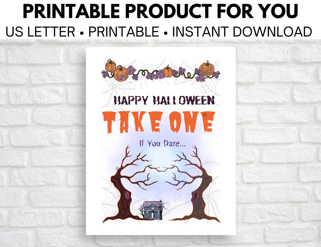 Take One Sign Halloween Trick or Treat Sign Halloween - Etsy