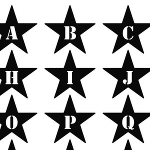 Letters Dxf Files Inside the Star Svg and Dxf File, Star Sitencil ...