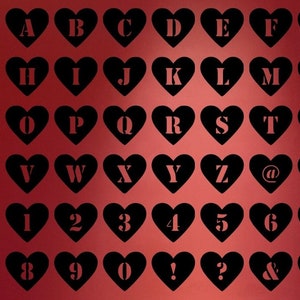Heart Alphabet Letters Dxf and Svg Files / Heart Font Dxf and Svg ...