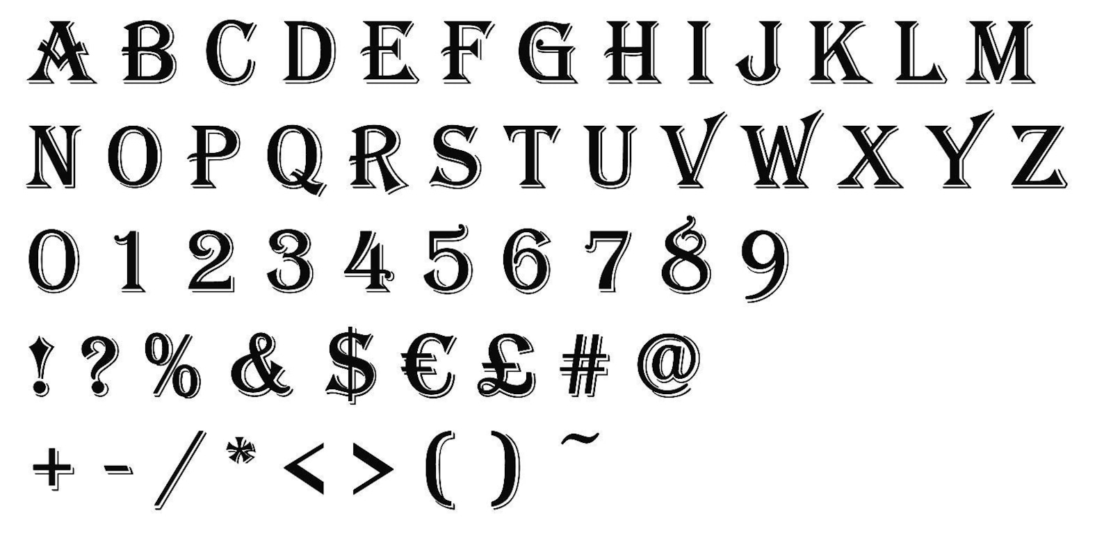 Algerian Font Alphabet Letters DXF SVG Files/ Algerian Font Svg Dxf ...