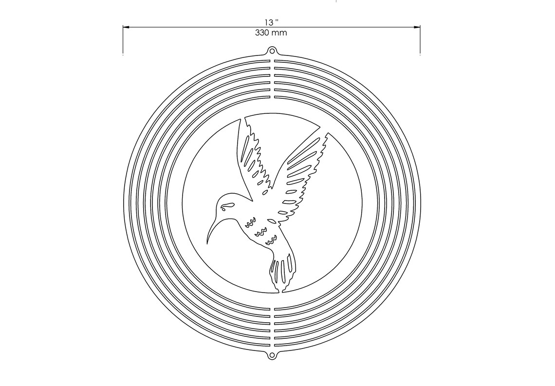 Hummingbird Wind Spinner Dxf for Plasma | Wind Spinner DXF SVG Png Jpg ...