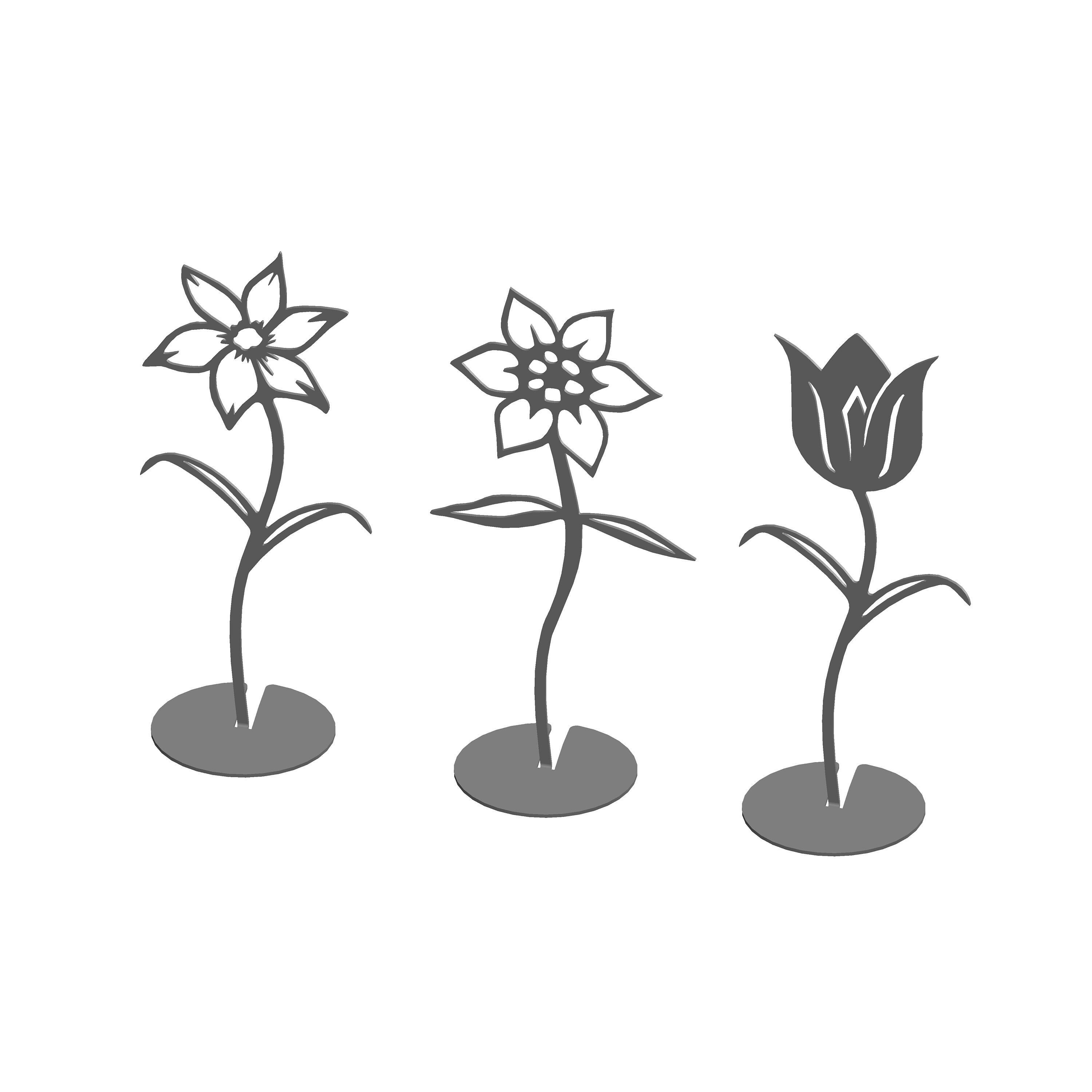 Standing Metal Flowers DXF SVG Files / Valentines Day Laser Cut Dxf ...