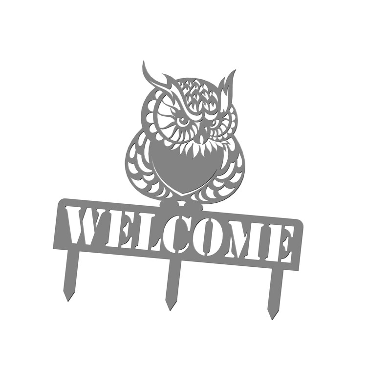 Owl Welcome Garden Stake Dxf Svg Files Owl Garden Decor - Etsy