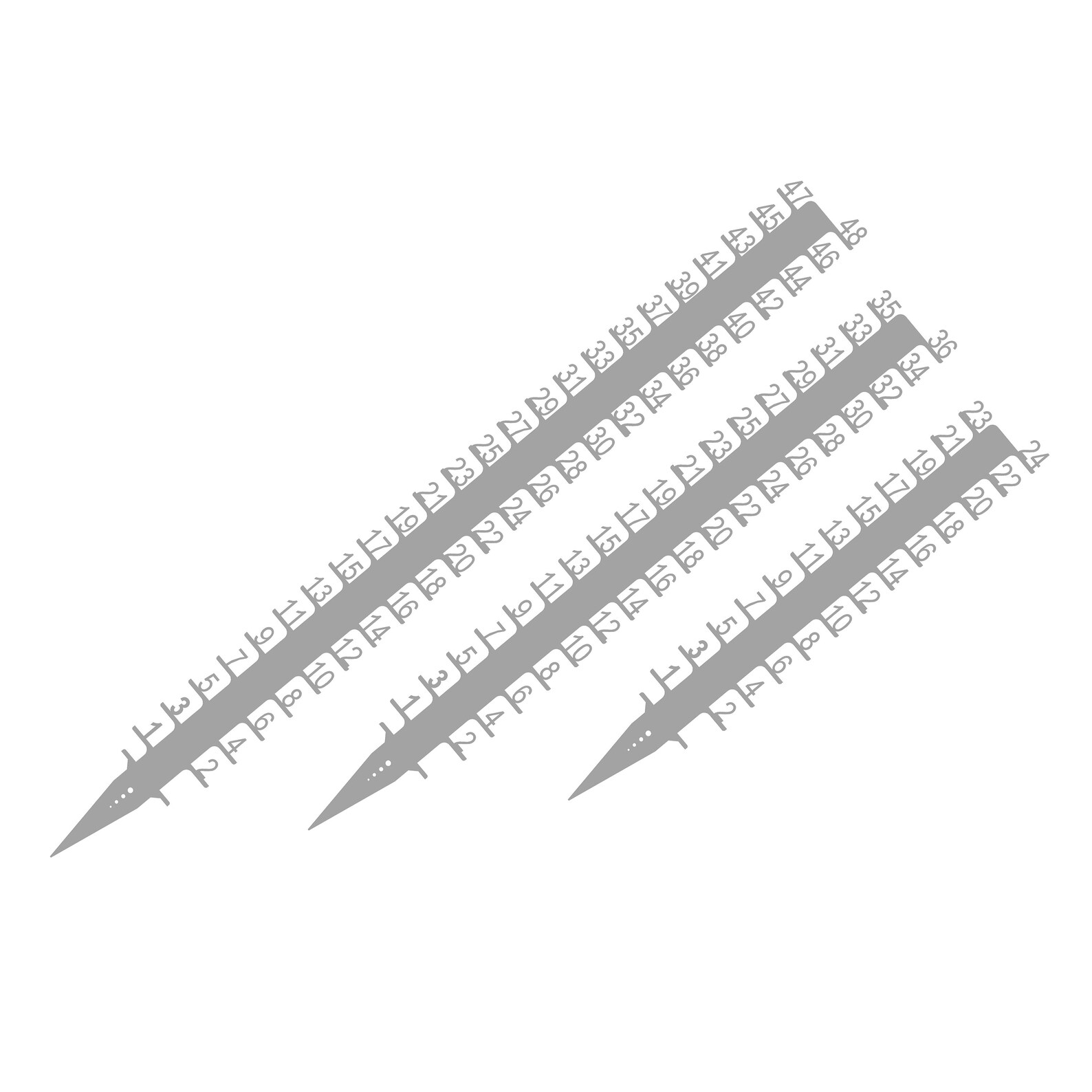 Snow Depth Gauge Blank Dxf Svg Files | 48 Inc - 36 Inc - 24 Inc Snow ...