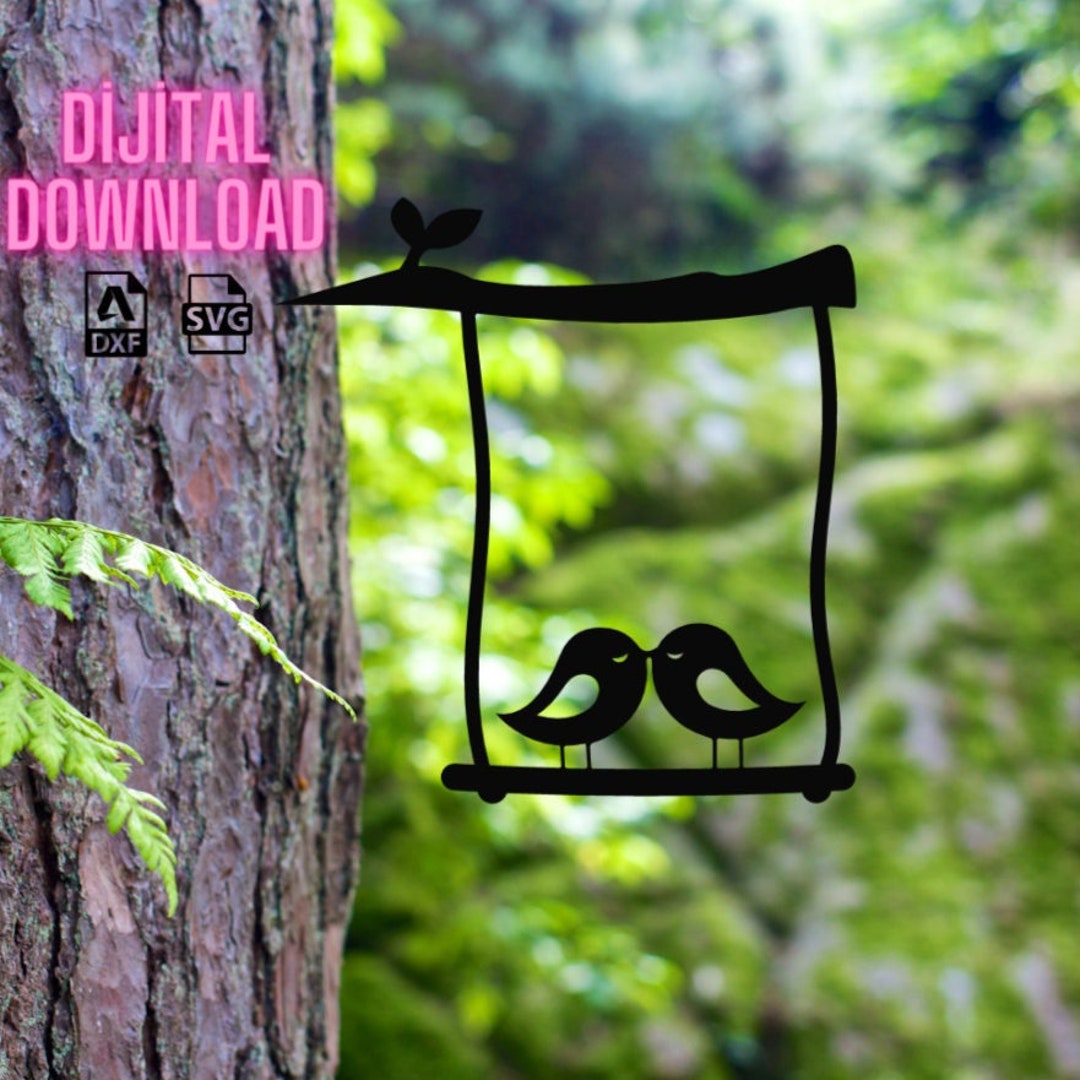 Bird Tree Stake DXF SVG Files, Tree Art Decor Dxf Files, Dxf Files for ...