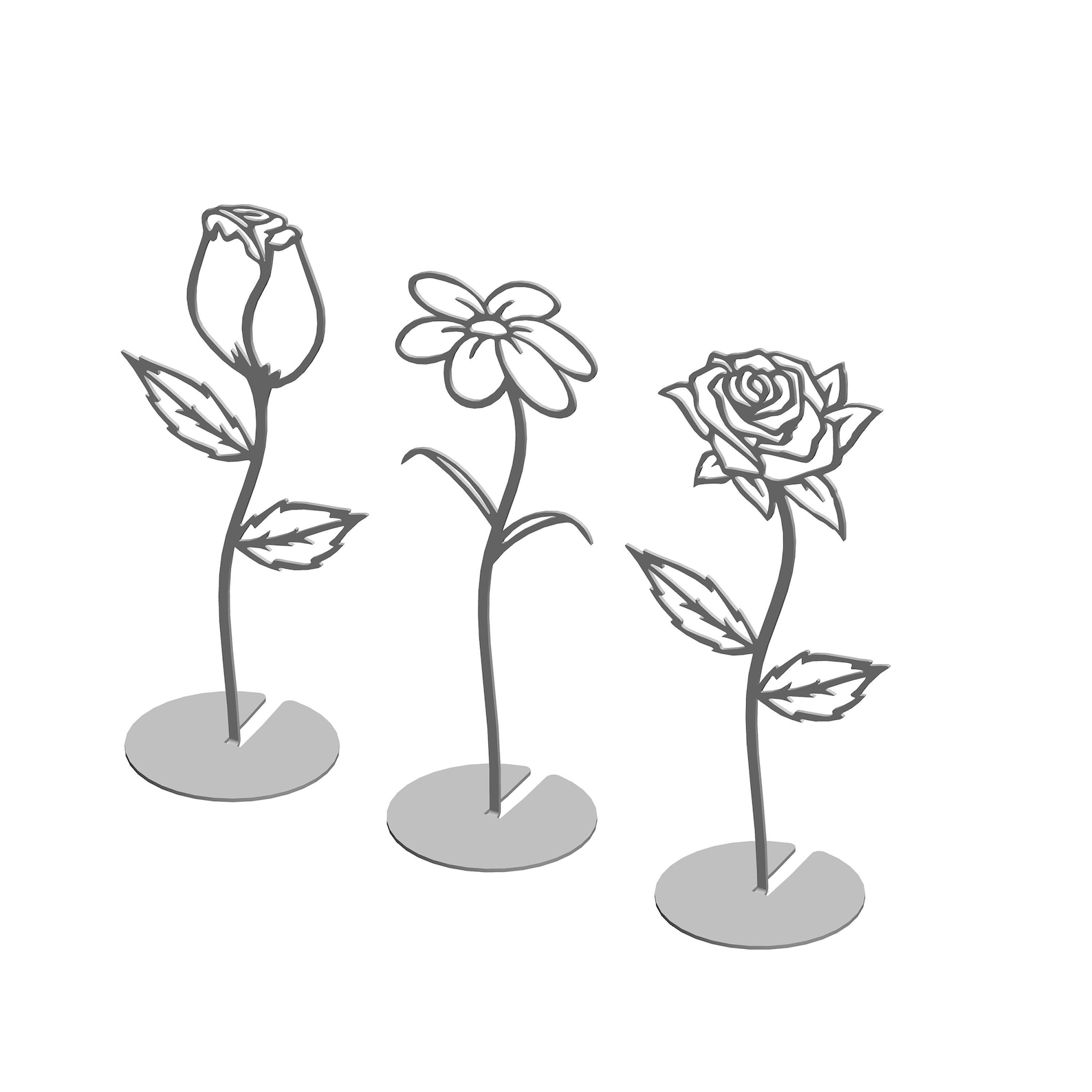 Standing Metal Rose DXF SVG File / Valentine Laser Cut Dxf File / Dxf ...