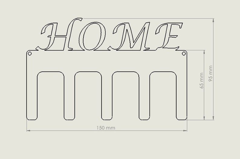 Home Key Holder Dxf Svg Files / Home Key Holder Laser Cut File / Dxf ...