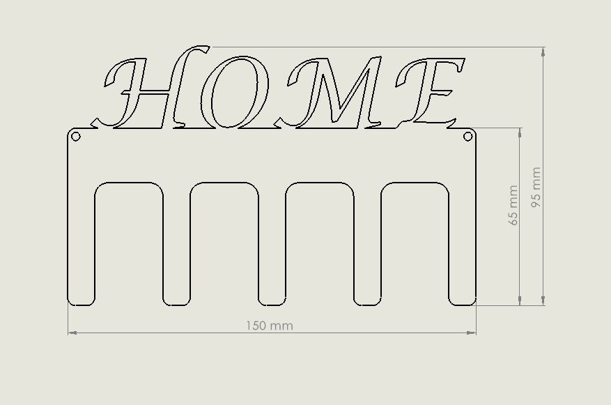 Home Key Holder Dxf Svg Files / Home Key Holder Laser Cut File / Dxf ...