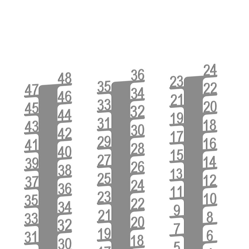 Snow Depth Gauge Blank Dxf Svg Files | 48 Inc - 36 Inc - 24 Inc Snow ...