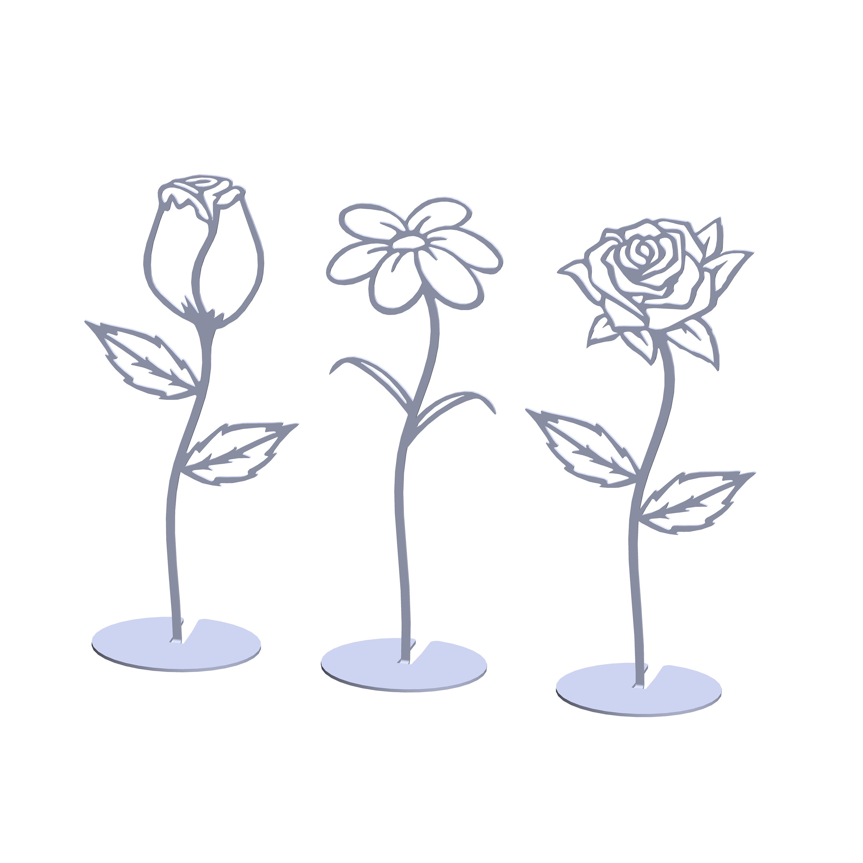 Standing Metal Rose DXF SVG File / Valentine Laser Cut Dxf File / Dxf ...