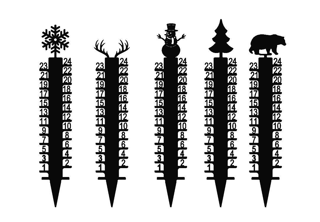 24 Cm Snow Depth Gauge Dxf Files,24 Cm Snow Flake Gauge Svg File,snow ...