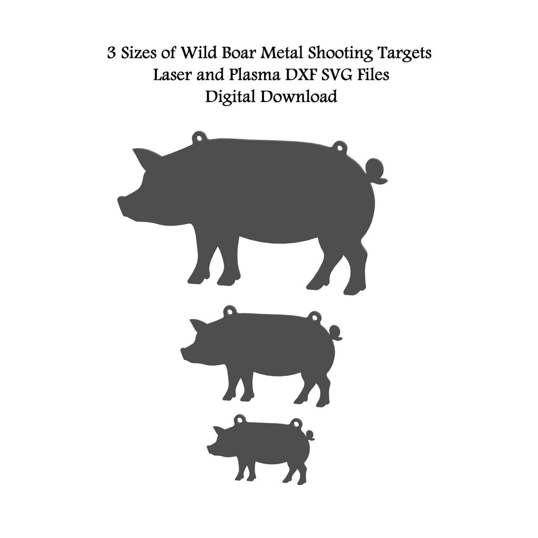 Wild Boar Shooting Target SVG DXF Files | Hog Silhouette for Laser ...