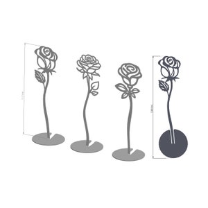 Standing Metal Rose DXF SVG Laser Cut Files / Valentines Day Laser Cut ...