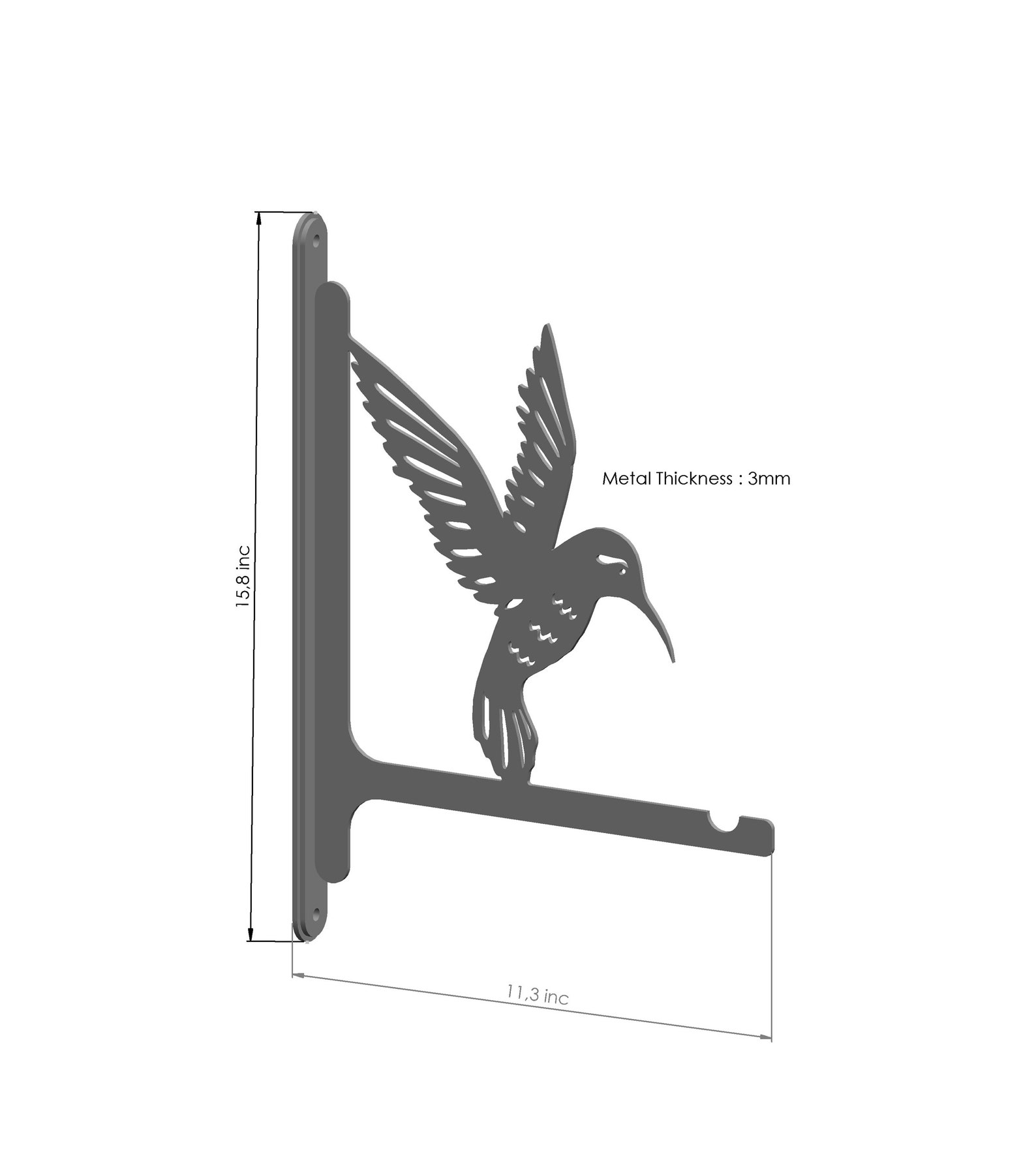 Hummingbird Hanging Basket Bracket Dxf Svg Laser Cut File / Dxf Files ...
