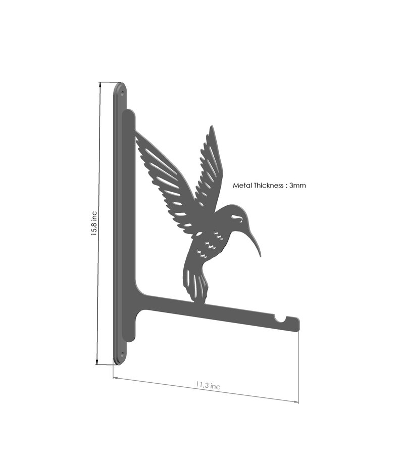 Hummingbird Hanging Basket Bracket Dxf Svg Laser Cut File / Dxf Files ...