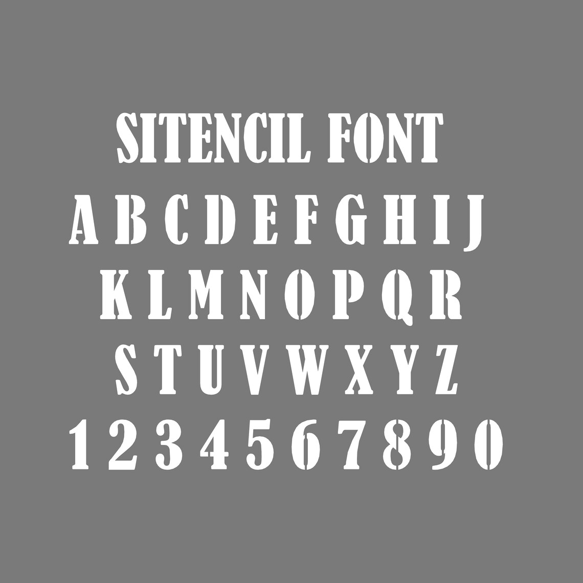 Sitencil Font Alphabet Letters Dxf Svg Files, Font for Cnc Laser ...