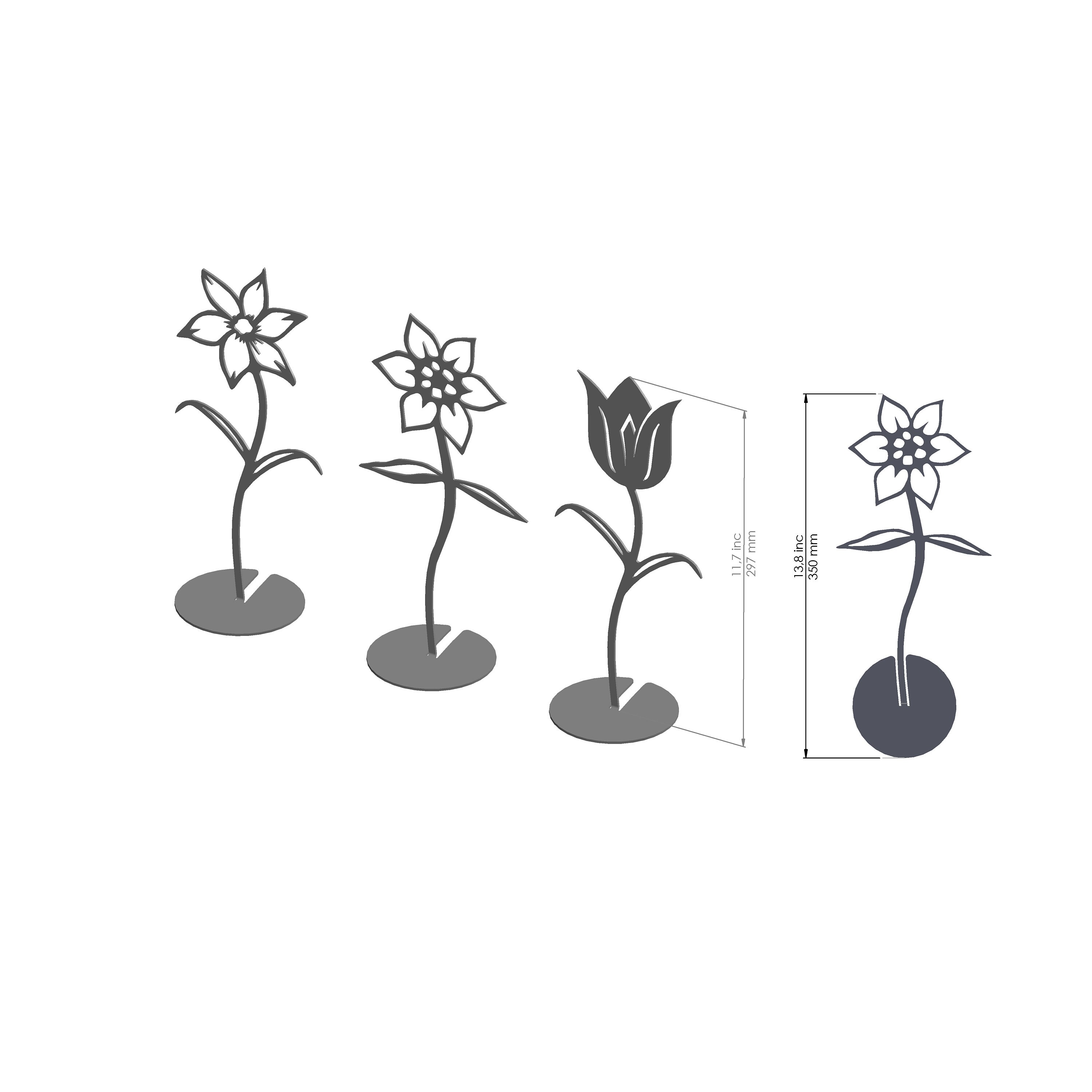 Standing Metal Flowers DXF SVG Files / Valentines Day Laser Cut Dxf ...