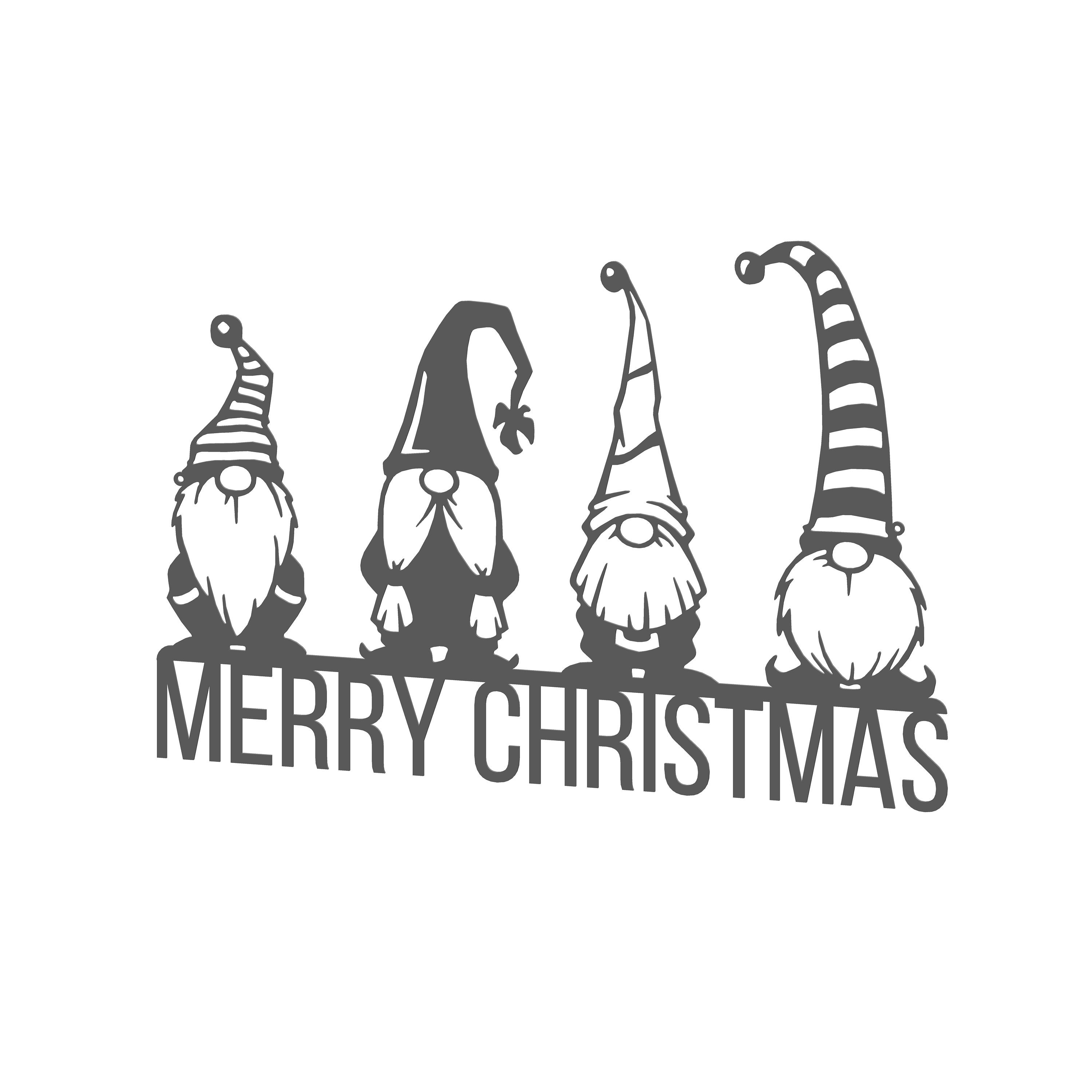 Merry Christmas Gnomes Dxf Svg Files Christmas Gnomes Wall - Etsy
