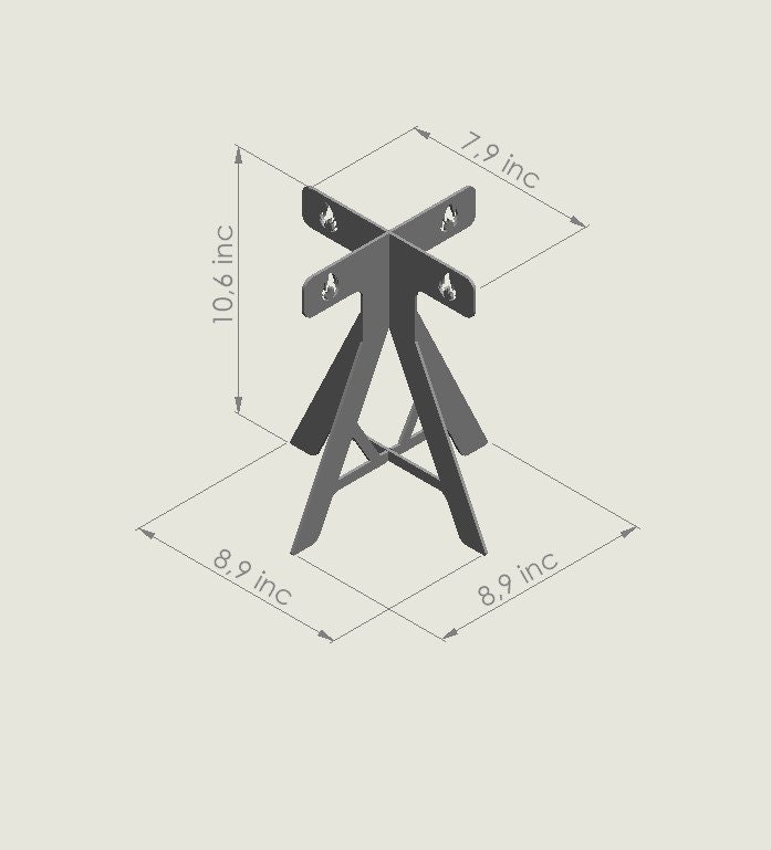 Vertical Fire Pit Grate Dxf Files, Fire Pit Grate Portable, LOW Smoke ...