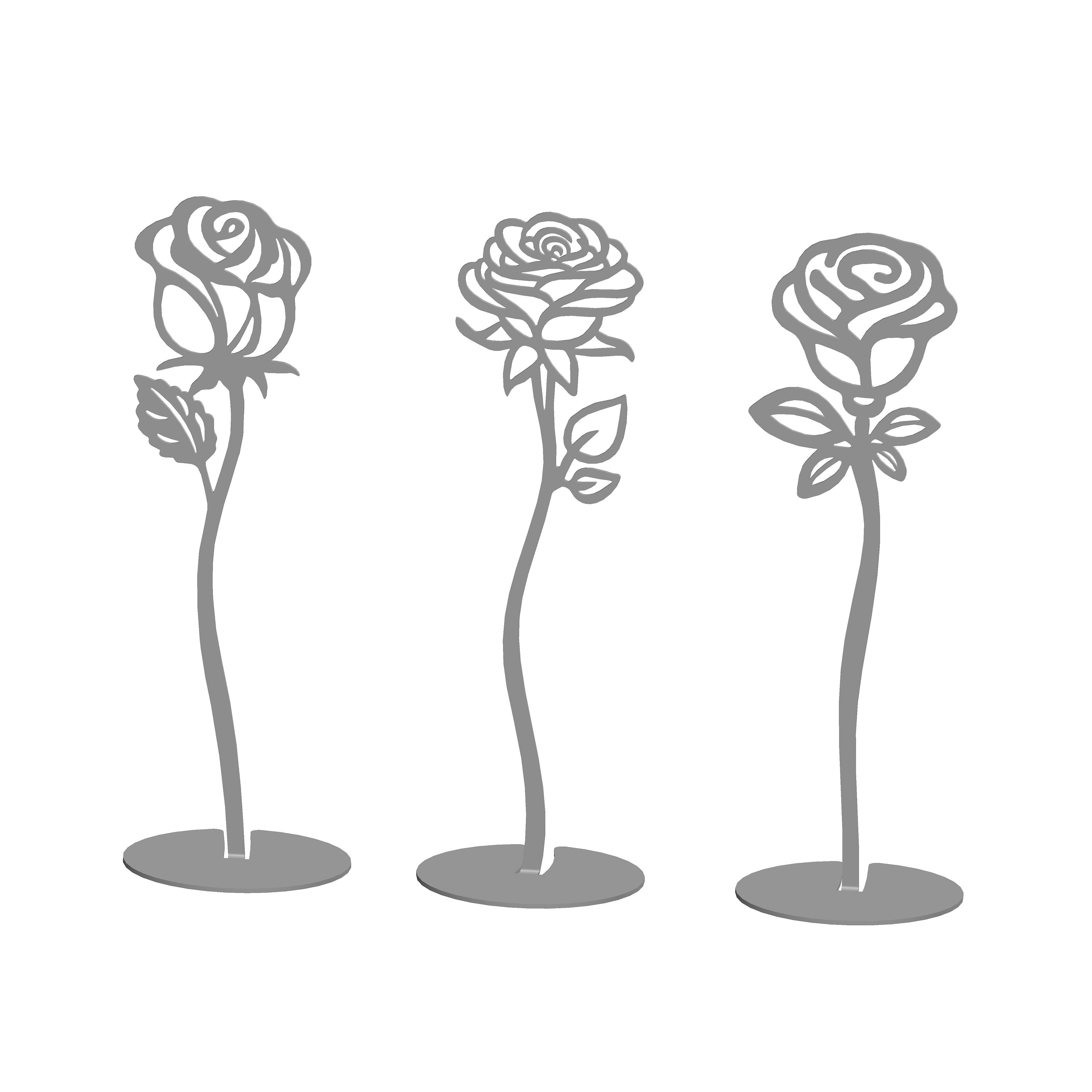 Standing Metal Rose DXF SVG Laser Cut Files / Valentines Day Laser Cut ...