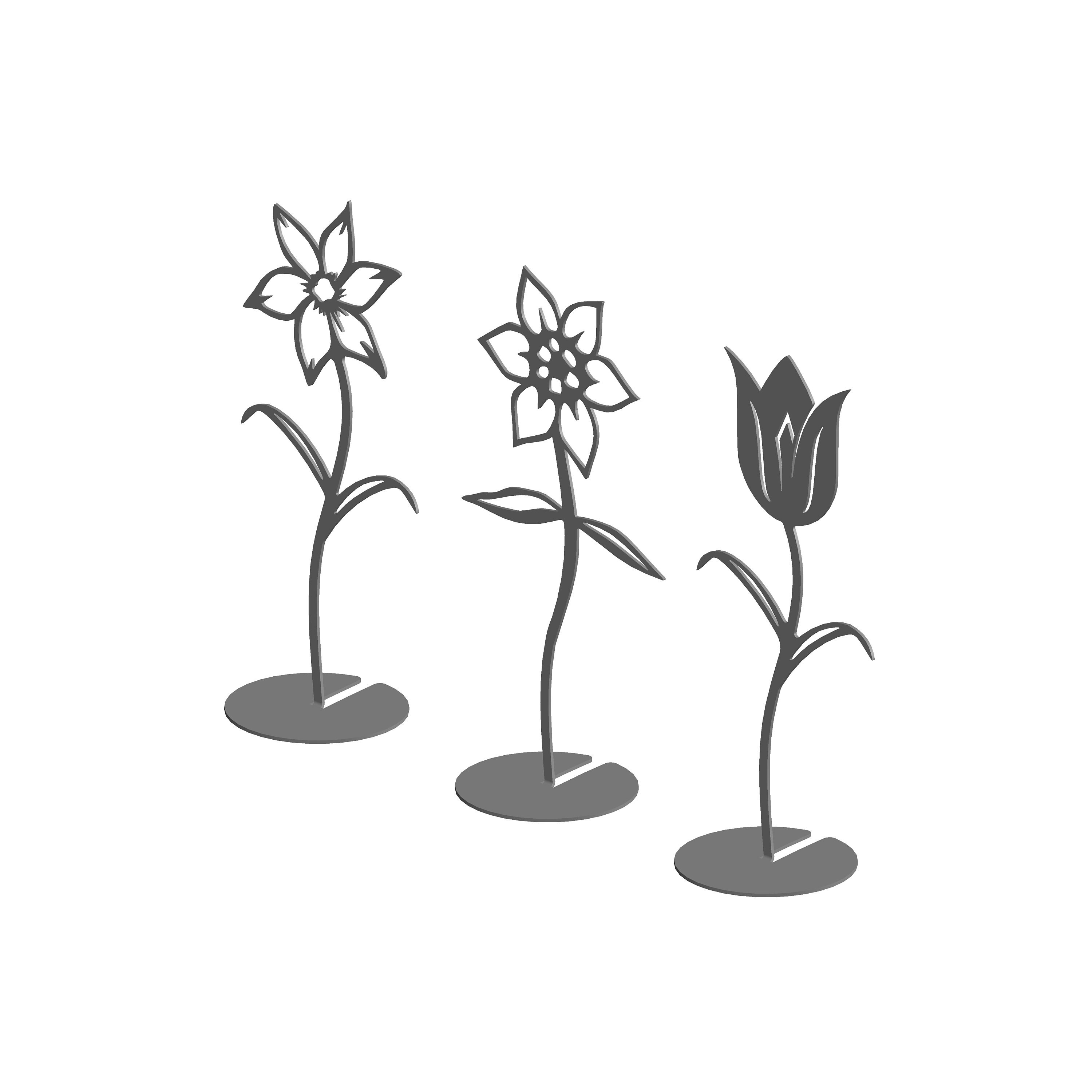 Standing Metal Flowers DXF SVG Files / Valentines Day Laser Cut Dxf ...