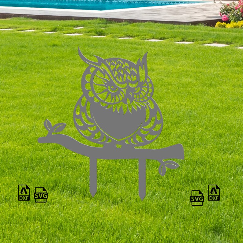 Owl Garden Stake Dxf Svg Files | Owl Garden Decor Plasma Cut Files ...