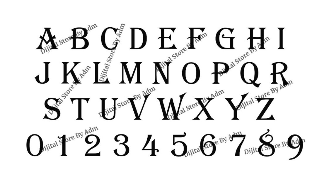 New Algerian Font Alphabet Letters and Numbers Dxf Svg Files, Dxf Font ...