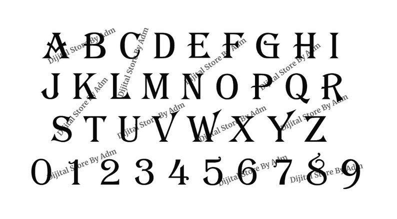 New Algerian Font Alphabet Letters and Numbers Dxf Svg Files, Dxf Font ...