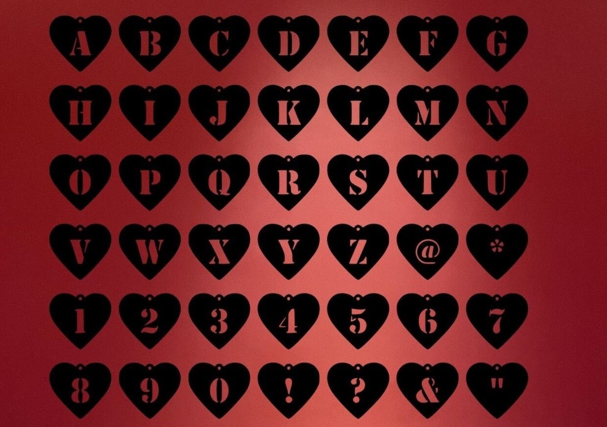 Heart Alphabet Svg and Dxf File / Valentine Day Dxf for Plasma ...