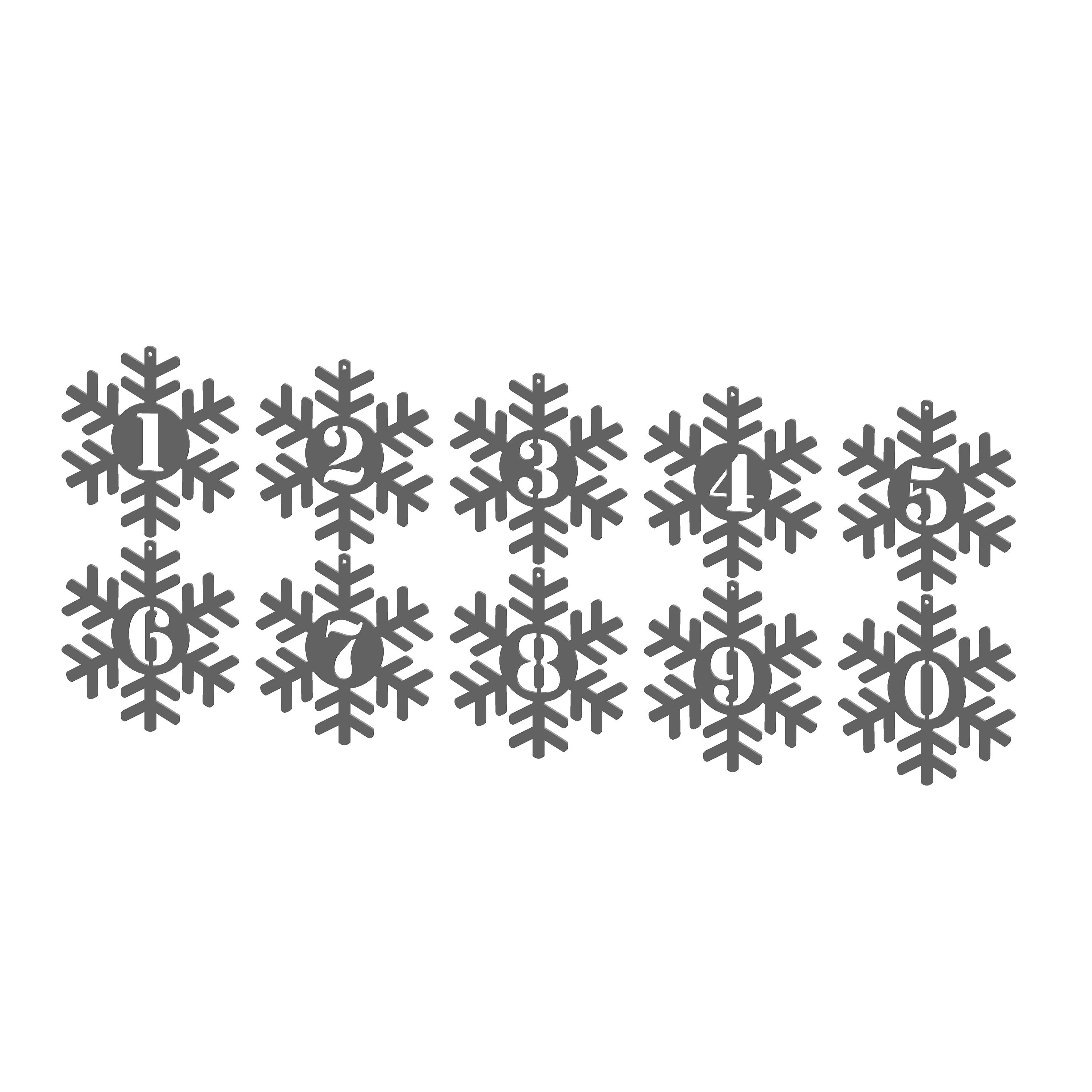 Snowflake Numbers Dxf Svg Files | Dxf Files for Plasma | Plasma Cut ...