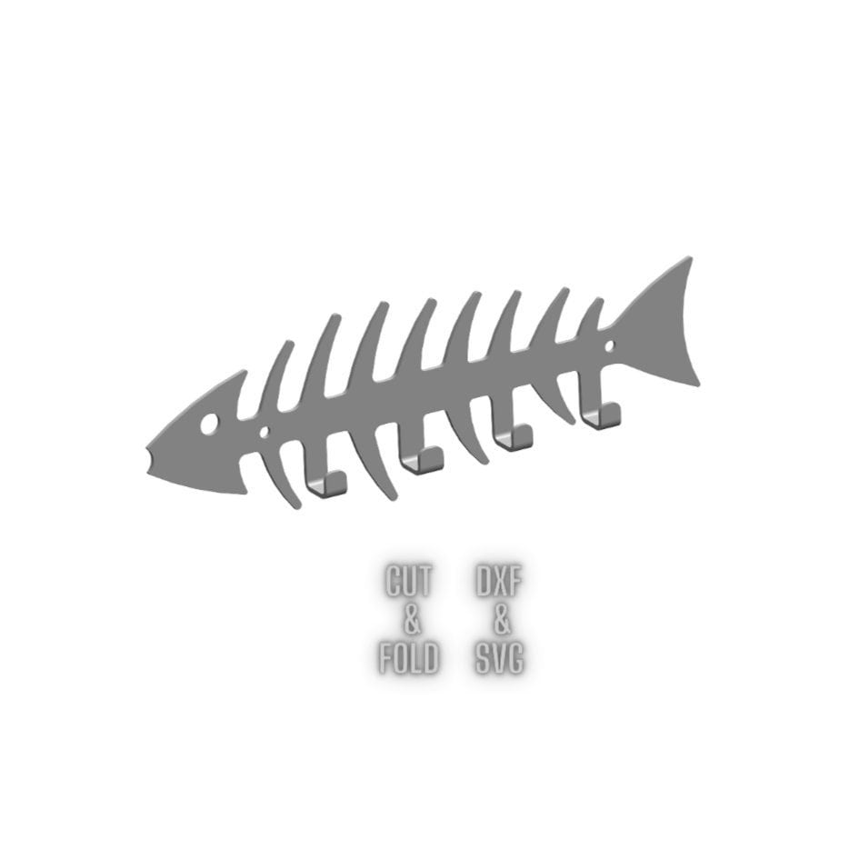 Fishbone Key Holder Dxf Svg Files / Dxf Files for Plasma / Metal Key ...