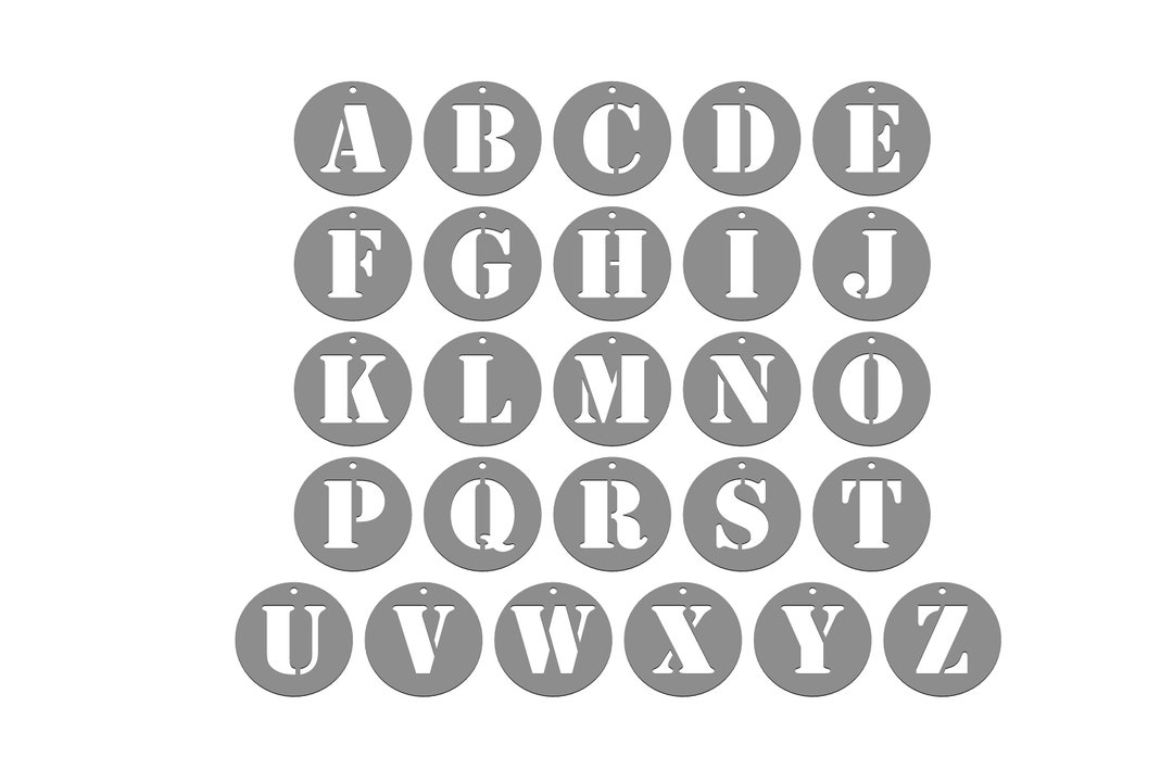 Round Alphabet Letters Dxf Svg Png Jpg Files | Font for Cnc Laser ...