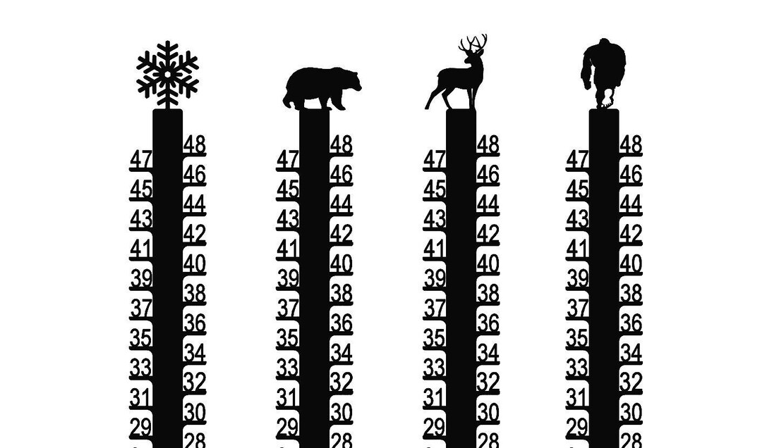 48 Inc Metal Snow Depth Gauge Dxf Svg Files, 48 Snow Flake Gauge Svg ...