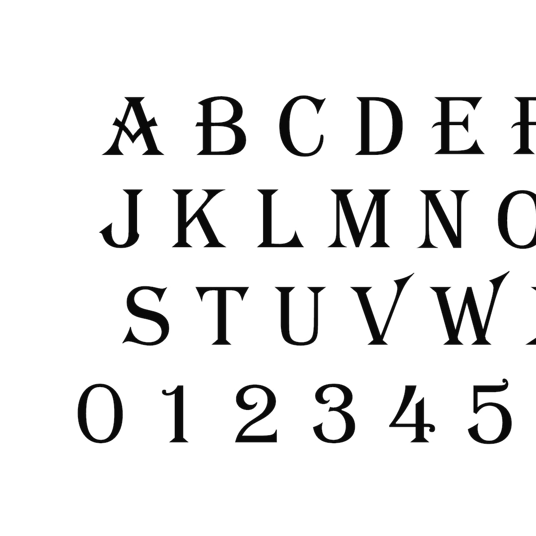 New Algerian Font Alphabet Letters and Numbers Dxf Svg Files, Dxf Font ...