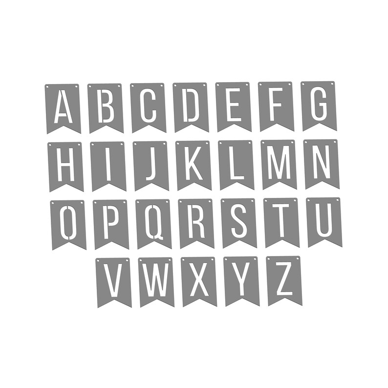 Banner Alphabet Font Dxf Svg Files | Hanging Alphabet Letters Laser Cut ...