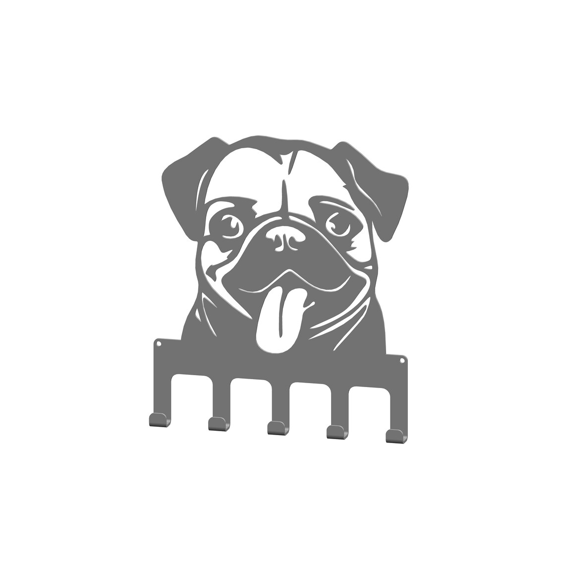 Pug Dog Key Holder Dxf Svg Laser Cut Files / Metal Key Hanger Svg Dxf ...