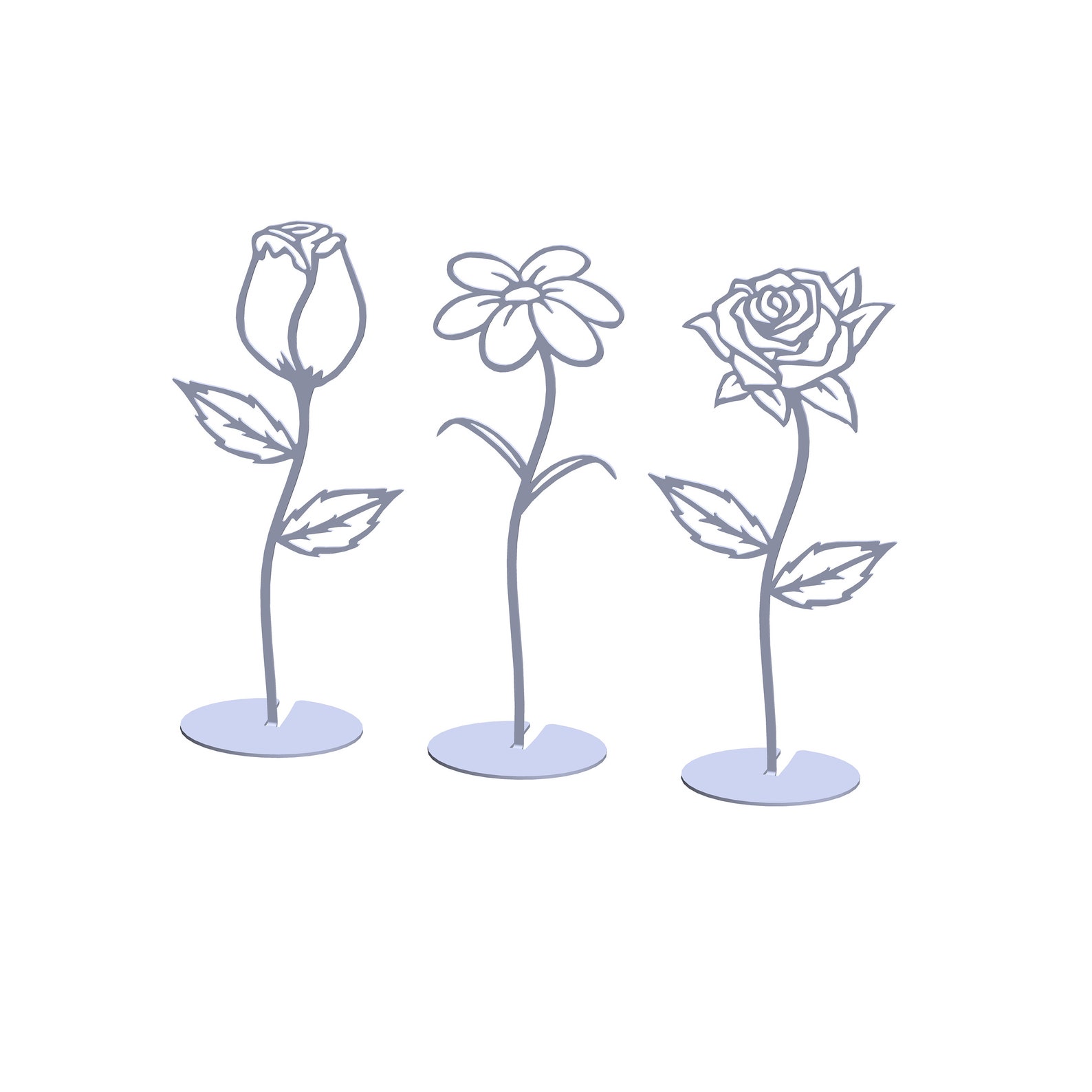 Standing Metal Rose DXF SVG File / Valentine Laser Cut Dxf File / Dxf ...