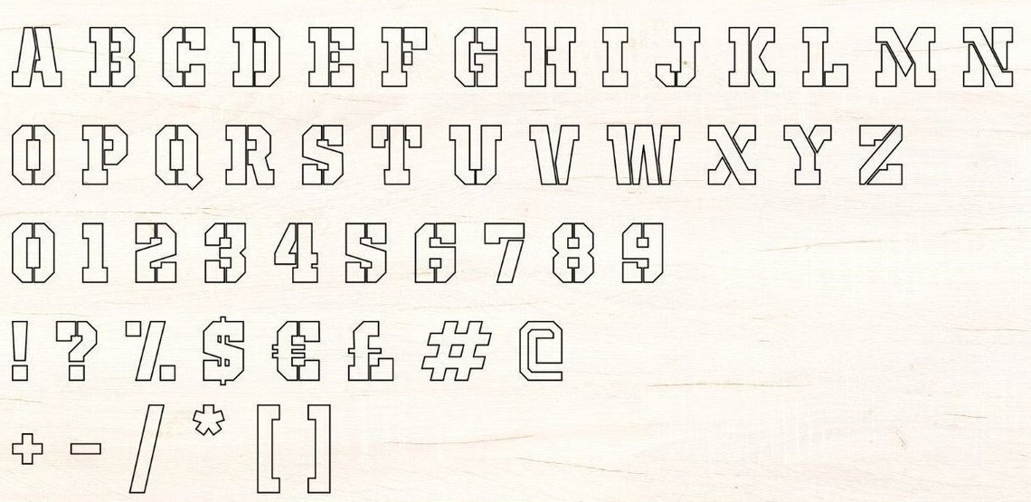 Alphabet Laser Cut DXF SVG File/ Font Dxf File for Plasma/ Dxf Format ...